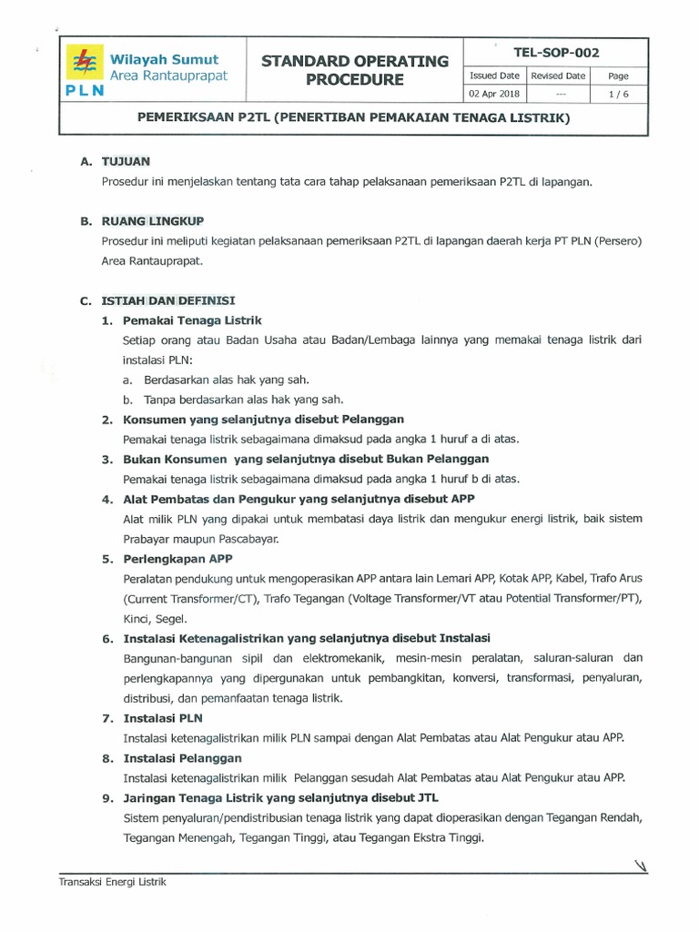 Sop Pemeriksaan P2TL | PDF