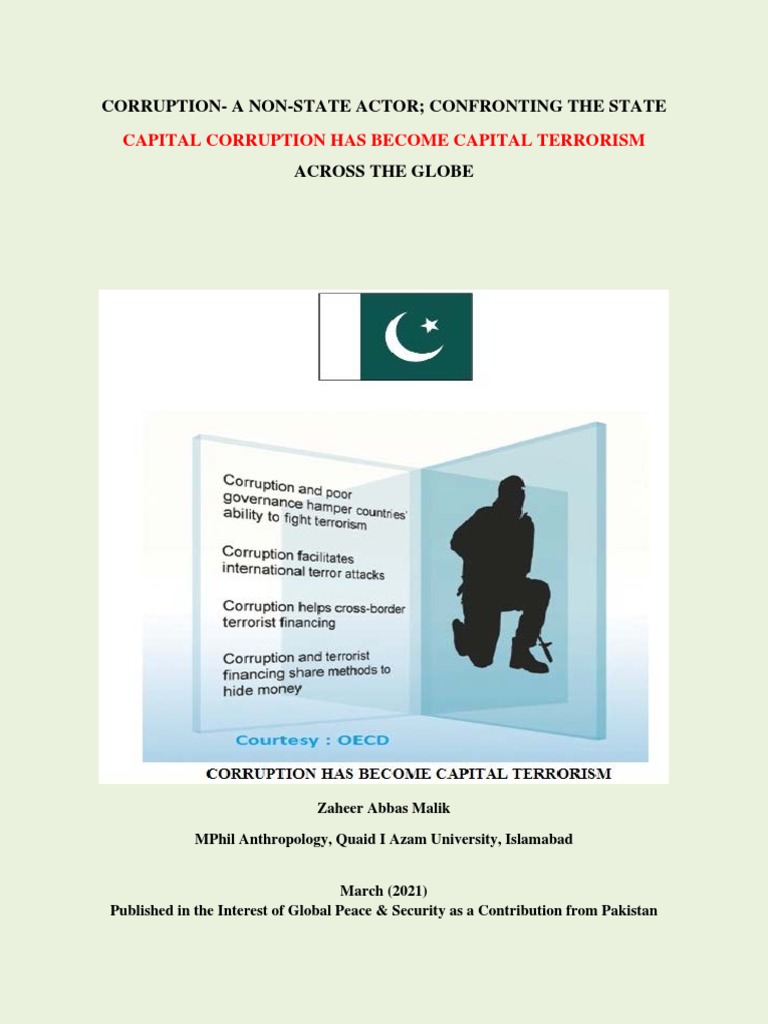 Corruption Has Become Capital Terrorism by Zaheer Anthropology | PDF ...