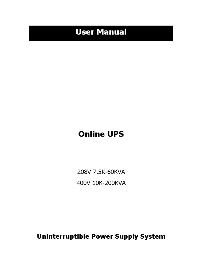 Online UPS User Manual Overview | PDF | Power Supply | Mains Electricity