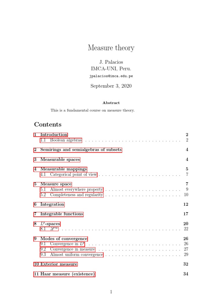 Measure Theory Joe | PDF
