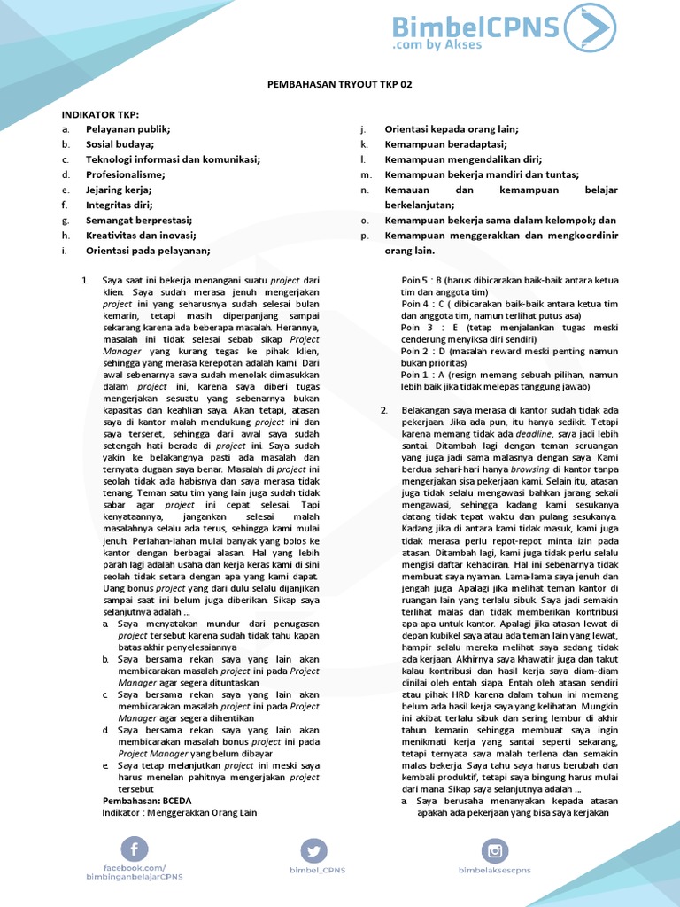 Pembahasan To TKP 02 | PDF