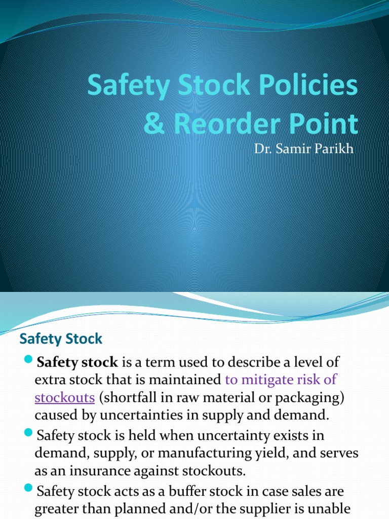 Safety Stock Policies and Calculations | PDF | Supply Chain Management ...