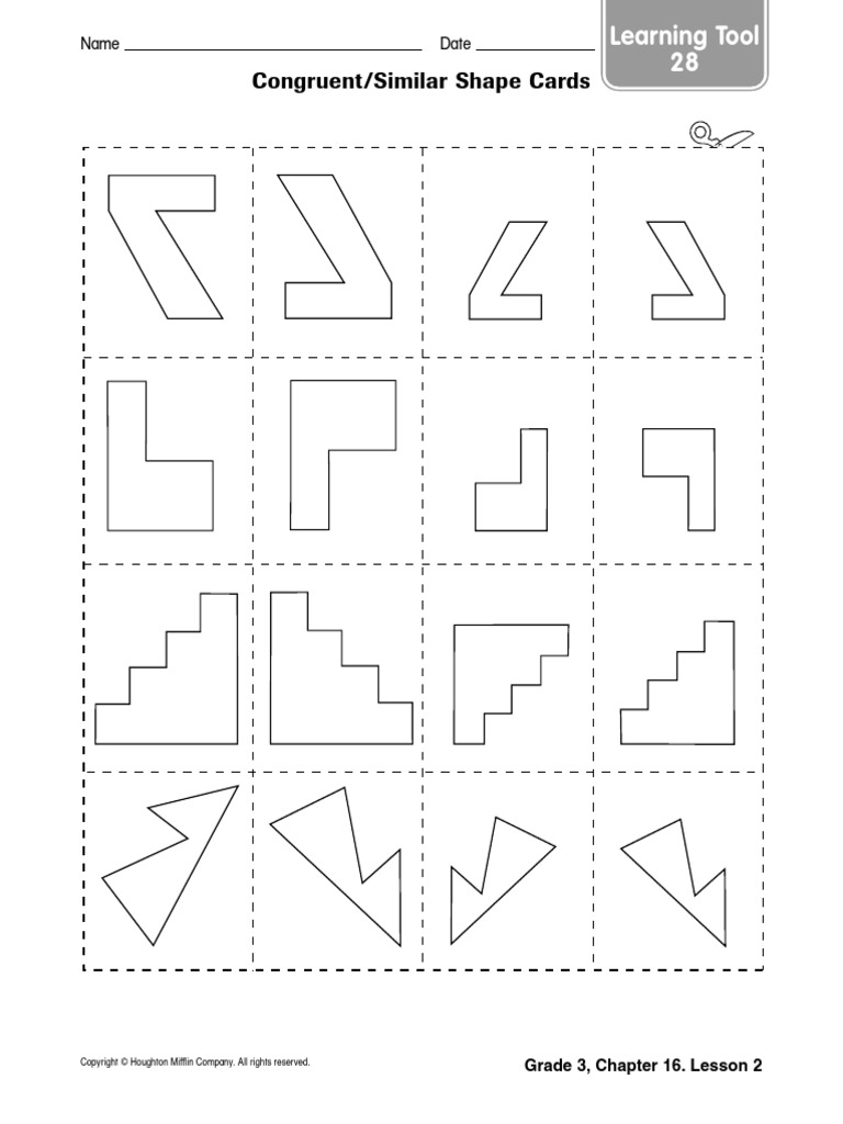 Congruent Shape Cards | PDF