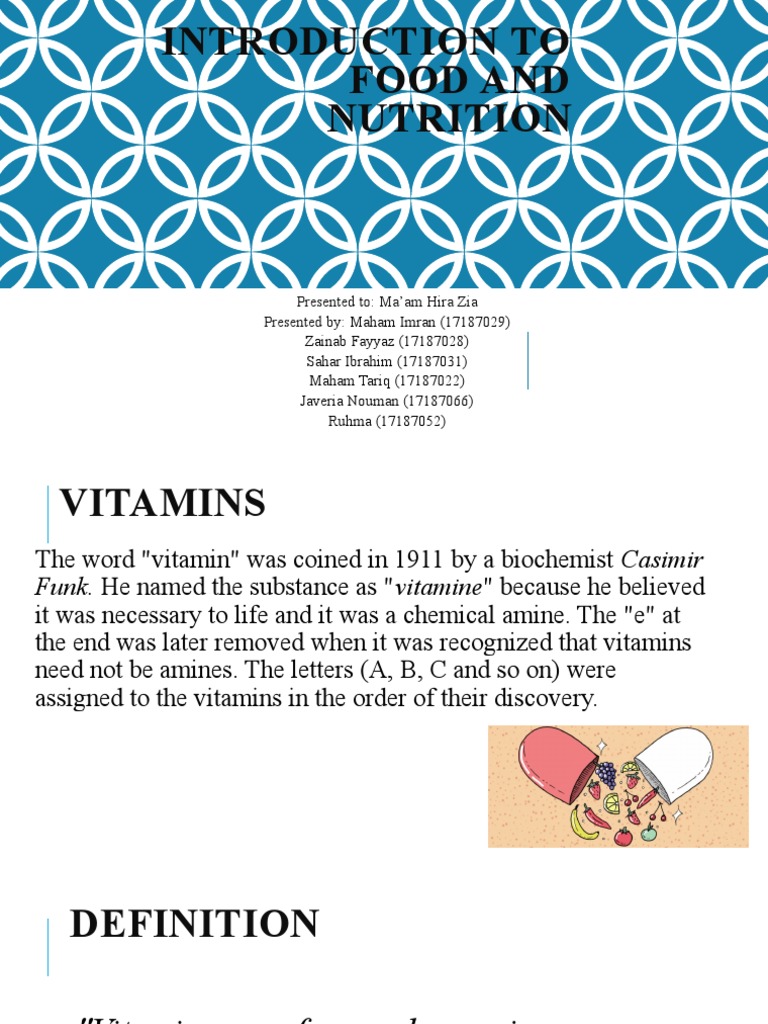 Food Presentation Vitamin B | PDF | Vitamin | Food And Drink