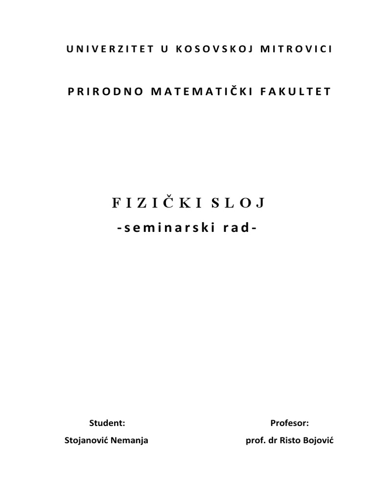 Fizicki Sloj | PDF