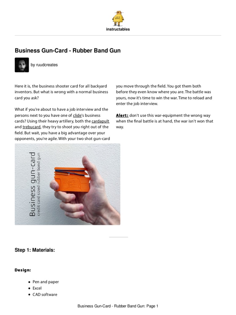 Business Gun-Card - Rubber Band Gun: Alert: Alert: Don't Use This War ...