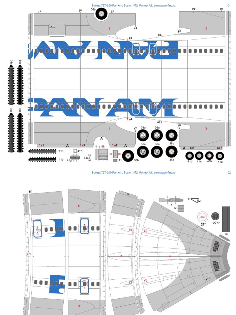 Boeing 727 Paper Model | PDF