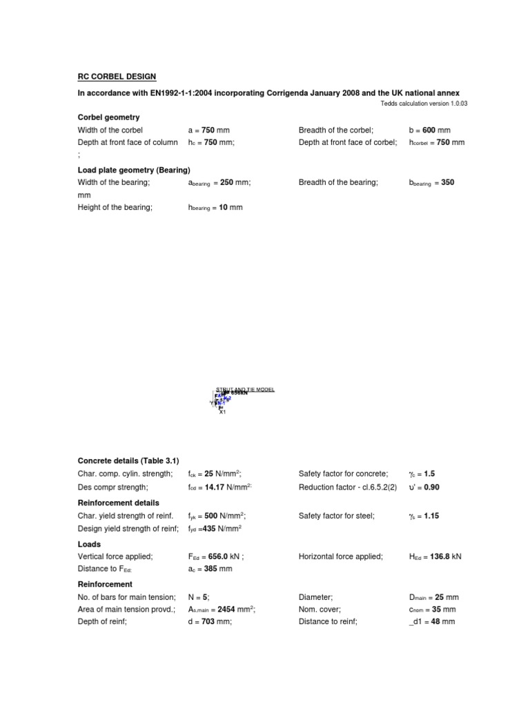 RC Corbel Design | Download Free PDF | Solid Mechanics | Civil Engineering