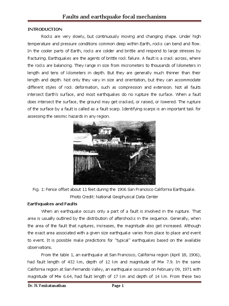 04 Faults and Focal Mechanism | PDF | Seismology | Fault (Geology)