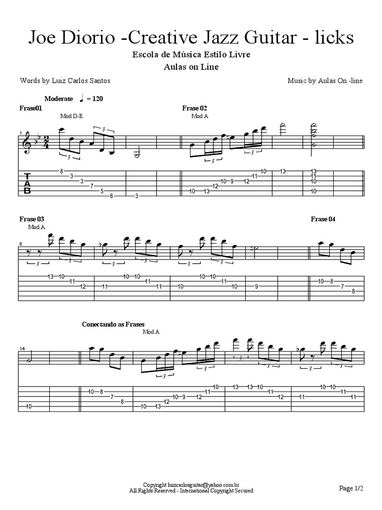 (REH) Joe Diorio - Creative Jazz Guitar | PDF | Jazz Music ...