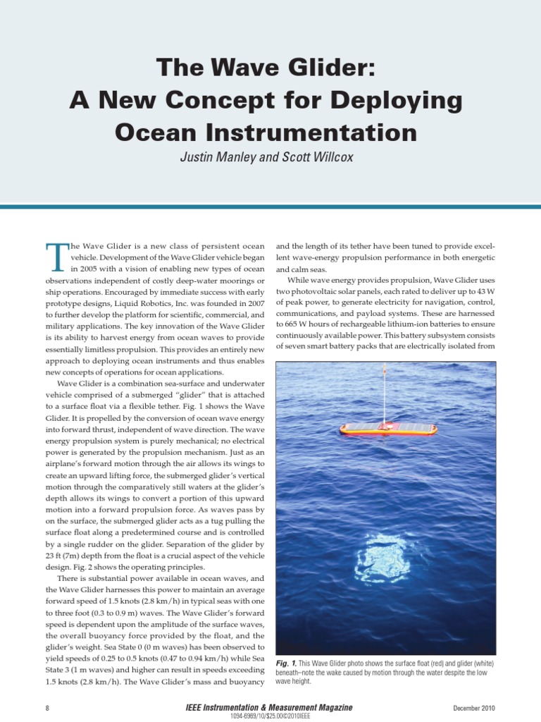 The Wave Glider - A New Concept For Deploying Ocean Instrumentation ...