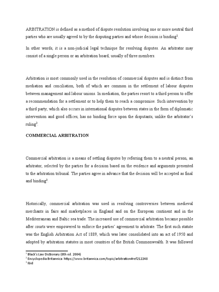 Commercial Arbitration Overview | PDF | Arbitral Tribunal | Arbitration