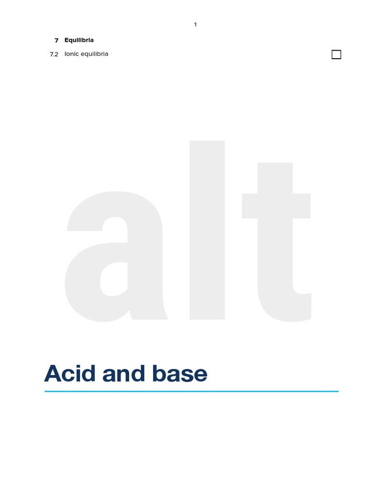 A2 Acid and Base Notes | PDF | Acid | Ph
