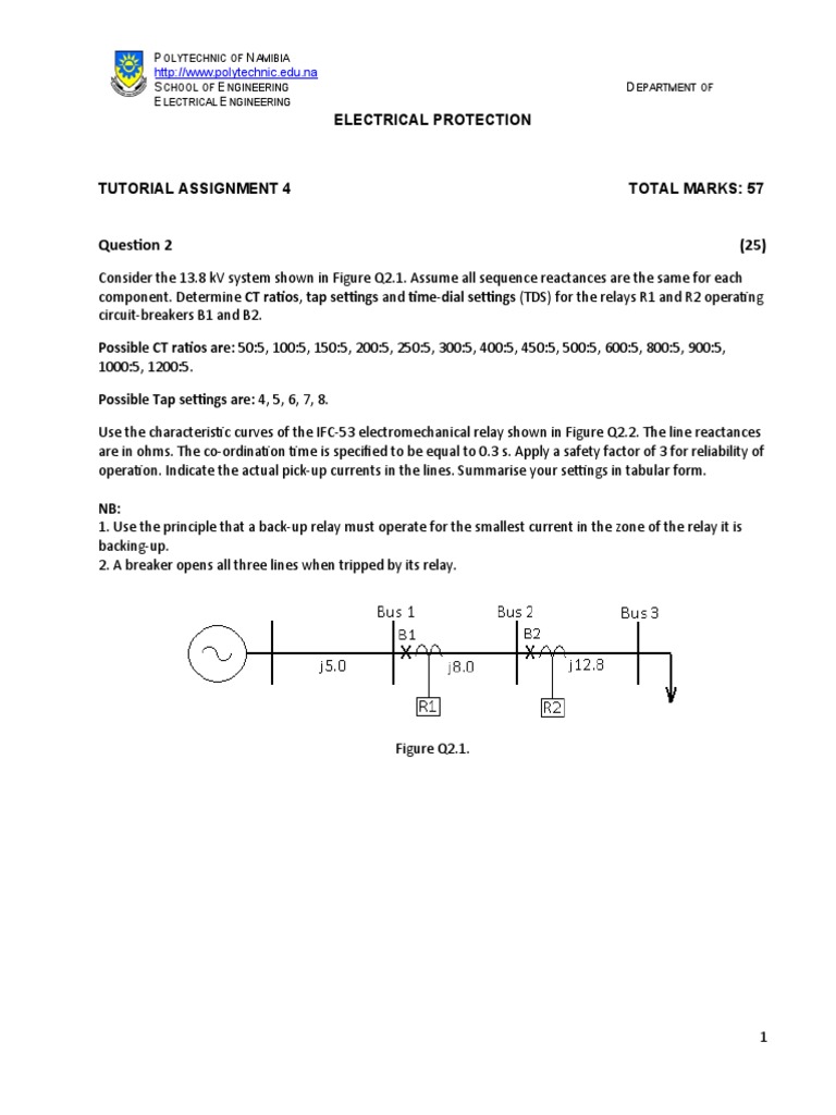 Exercises On Relay Settings - Memo | PDF | Relay | Electrical Equipment