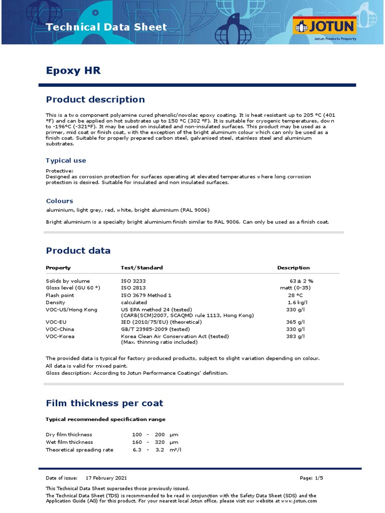 Epoxy HR: High-Temp Coating Guide | PDF | Abrasive | Epoxy