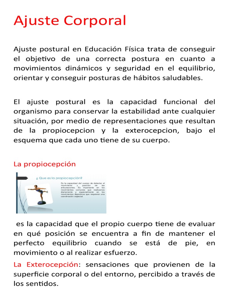 Ajuste Postural en Educación Física | PDF