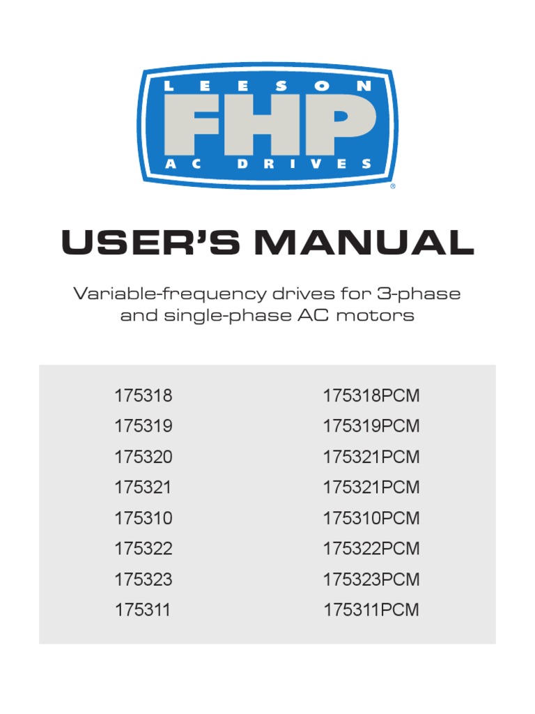 Leeson Variable-Frequency Drives For 3-Phase & Single Phase Motors ...