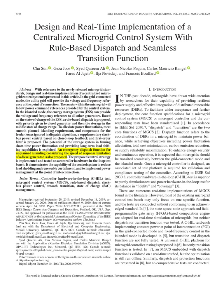 Centralized Microgrid Control Design | PDF | Distributed Generation ...