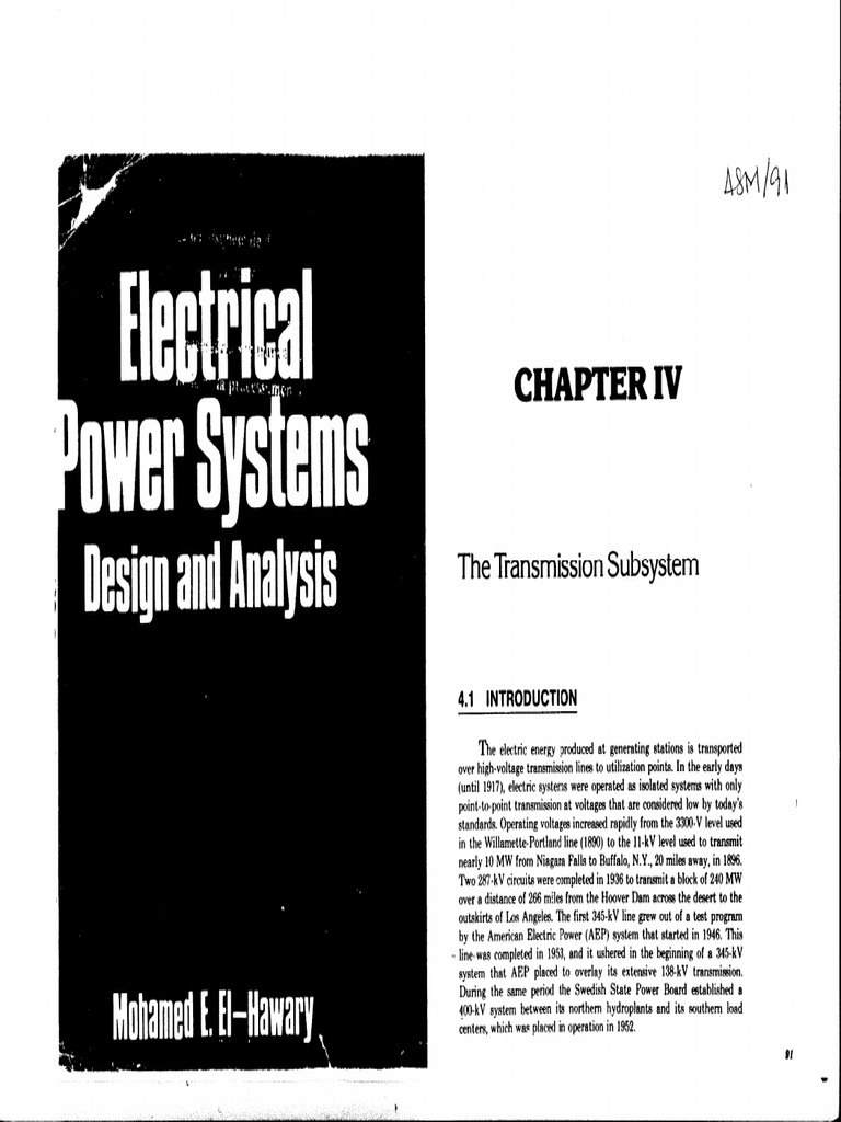 Electrical Power Systems - Design and Analysis Mohamed E El-Hawary | PDF