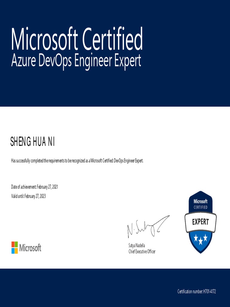 Microsoft Certified Azure DevOps Engineer Expert | PDF