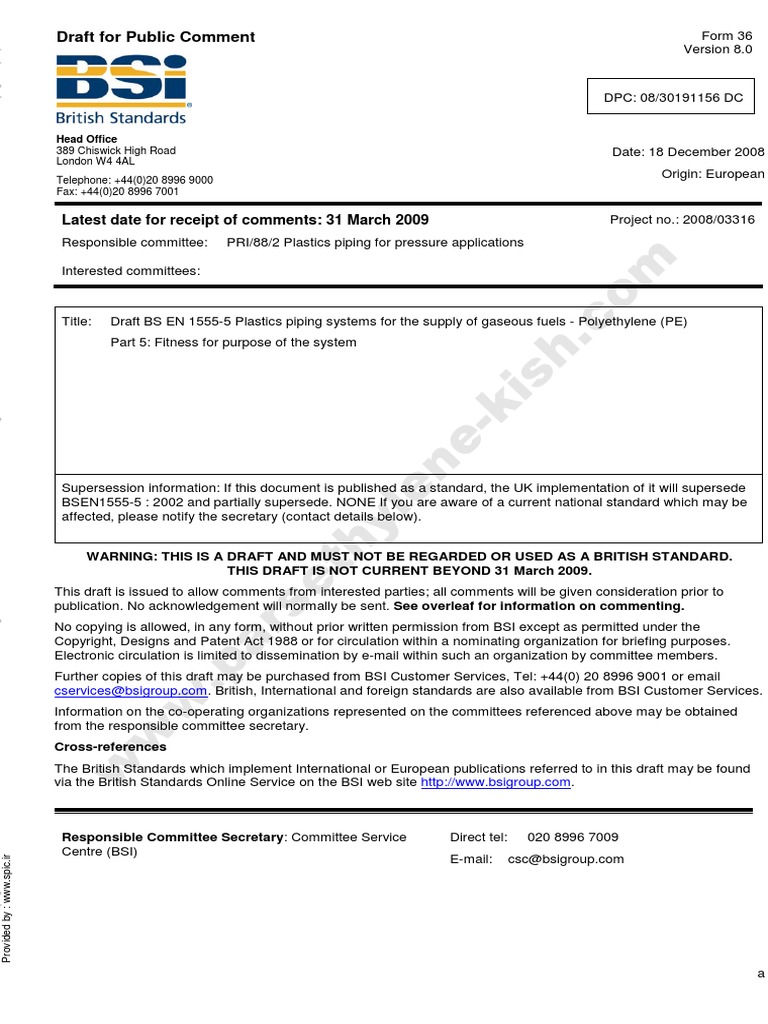 BS en 1555-5 (2008) | PDF | Pipe (Fluid Conveyance) | Mechanical ...