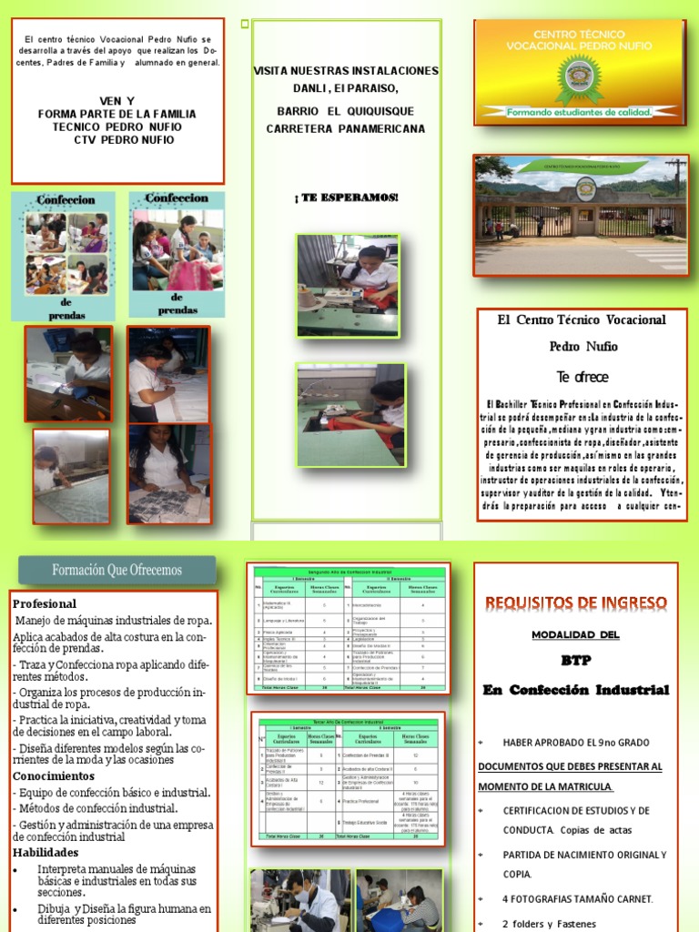 Trifolio BTP Confeccion Industrail 2018 | PDF | Business | Science