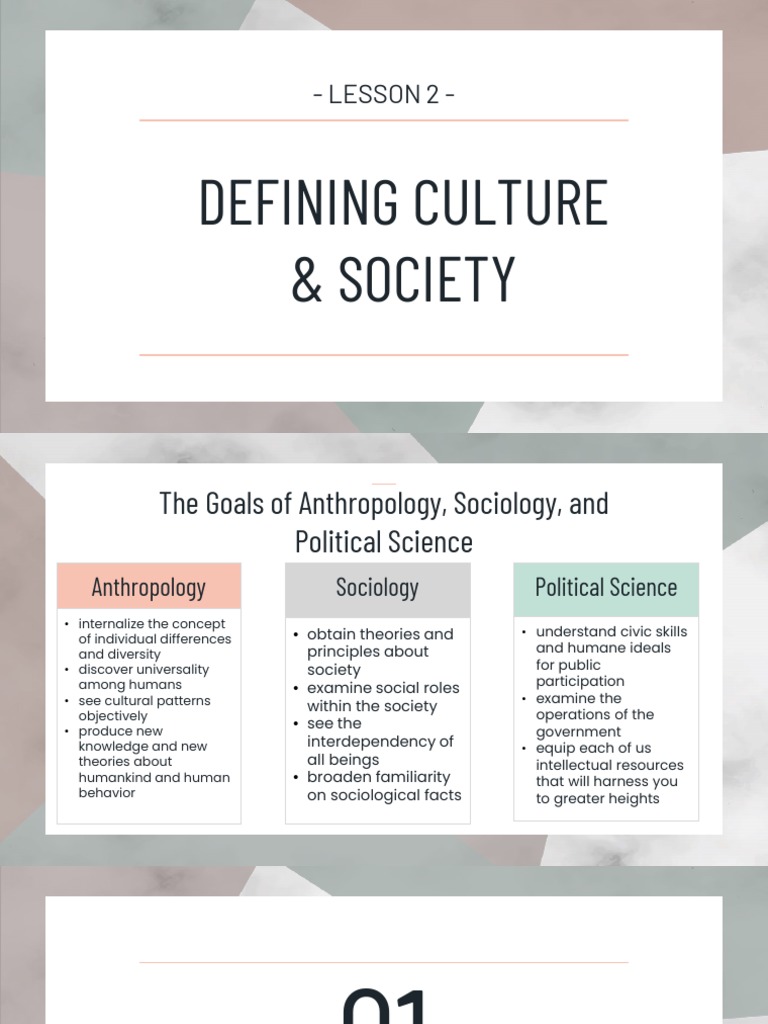 Defining Culture and Society: Lesson 2 | PDF | Sociology ...