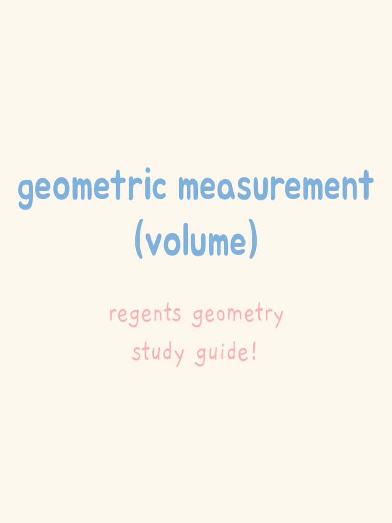Volume of Solids Study Guide | PDF | Volume | Area
