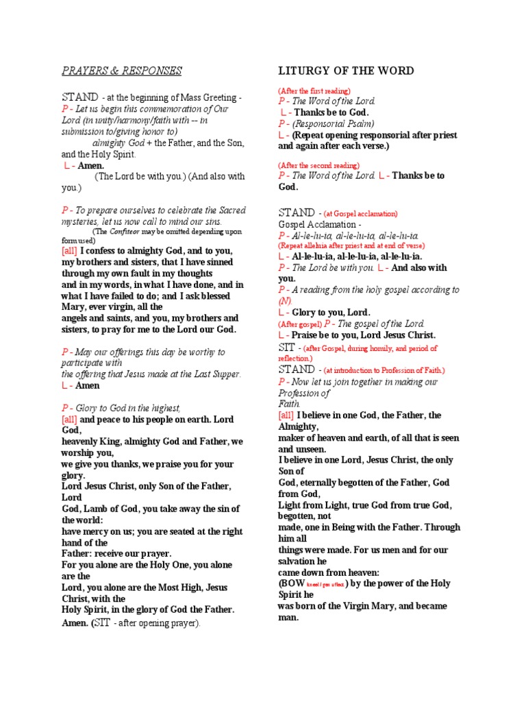 Stand: Prayers & Responses | PDF | God The Father | Mass (Liturgy)