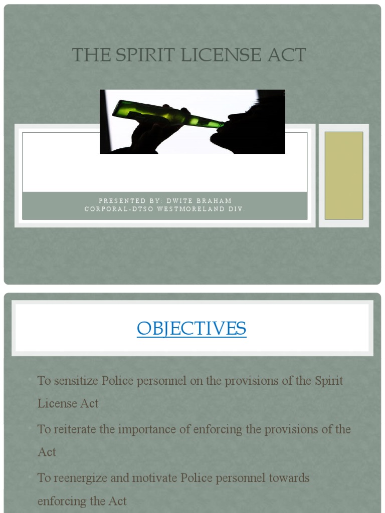 THE SPIRIT LICENSE ACT-presentation | PDF | Public Law | Common Law
