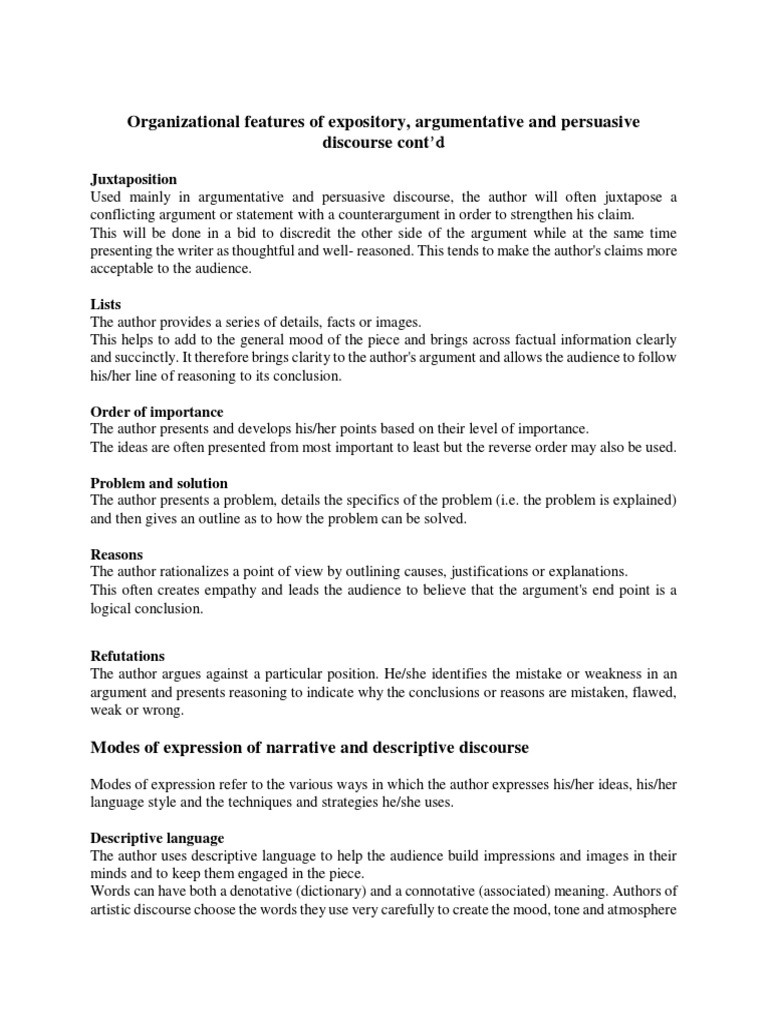Key Features of English Discourse | PDF | Narration | Jargon