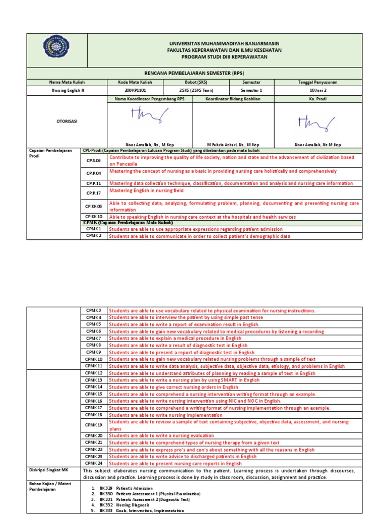 RPS Nursing English | PDF | Nursing | Physical Examination