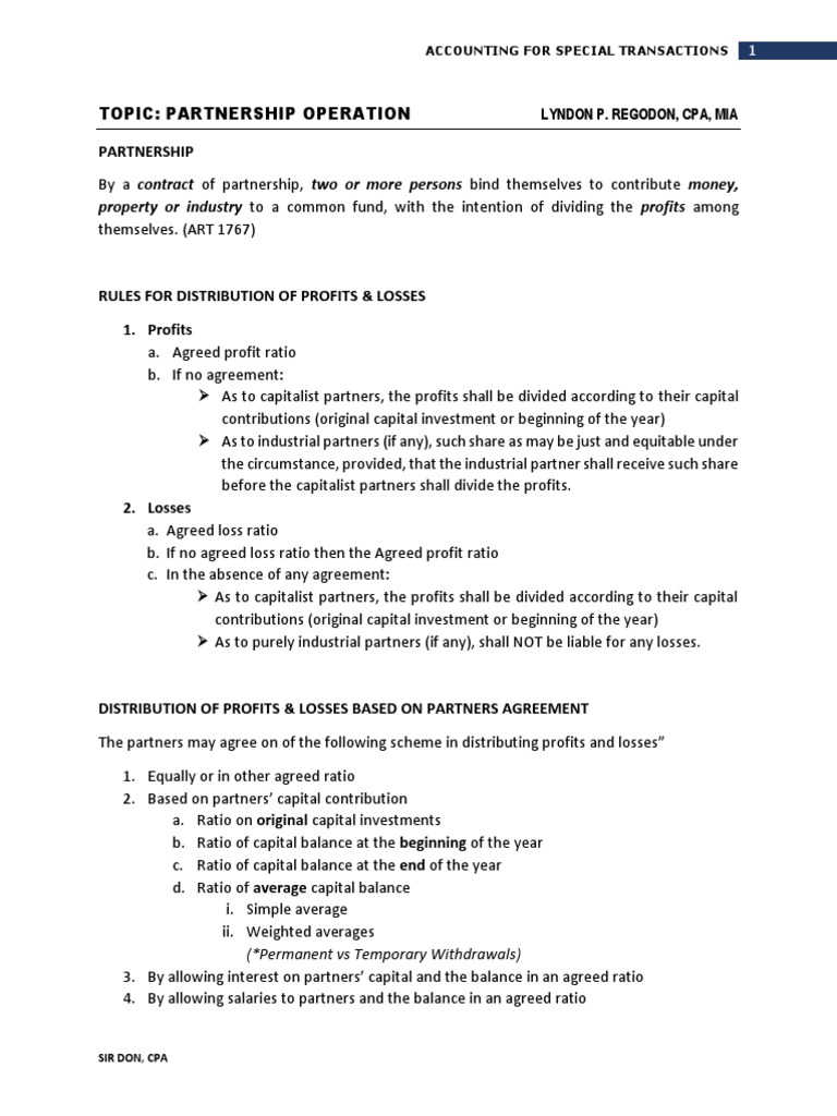 AST Discussion 2 - PARTNERSHIP OPERATION | PDF | Partnership | Balance ...