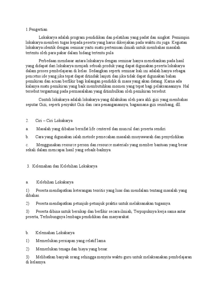 Lokakarya | PDF