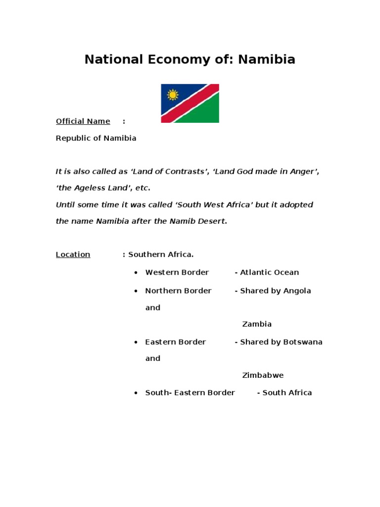 Economy of Namibia | PDF | Namibia | Economies
