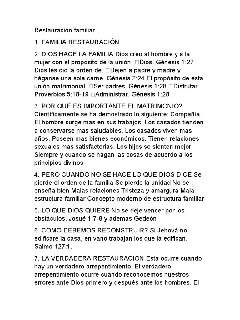 Restauración Familiar | PDF