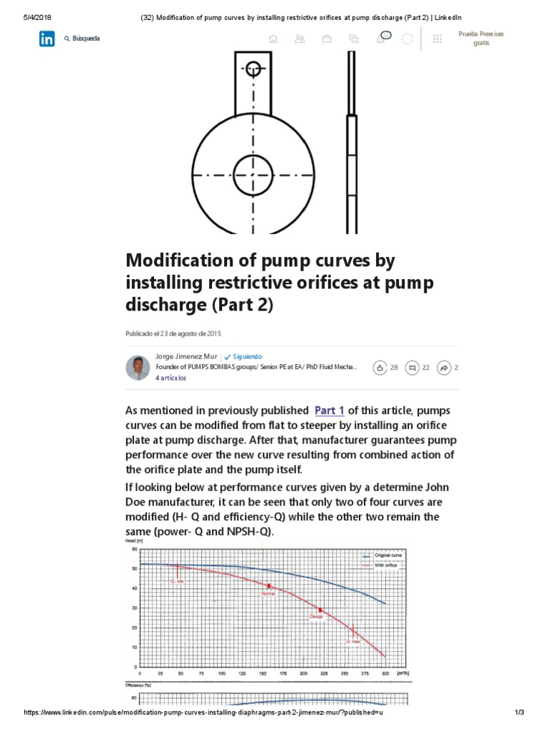 Modification of Pump Curves by Installing Restrictive Orifices at Pump ...