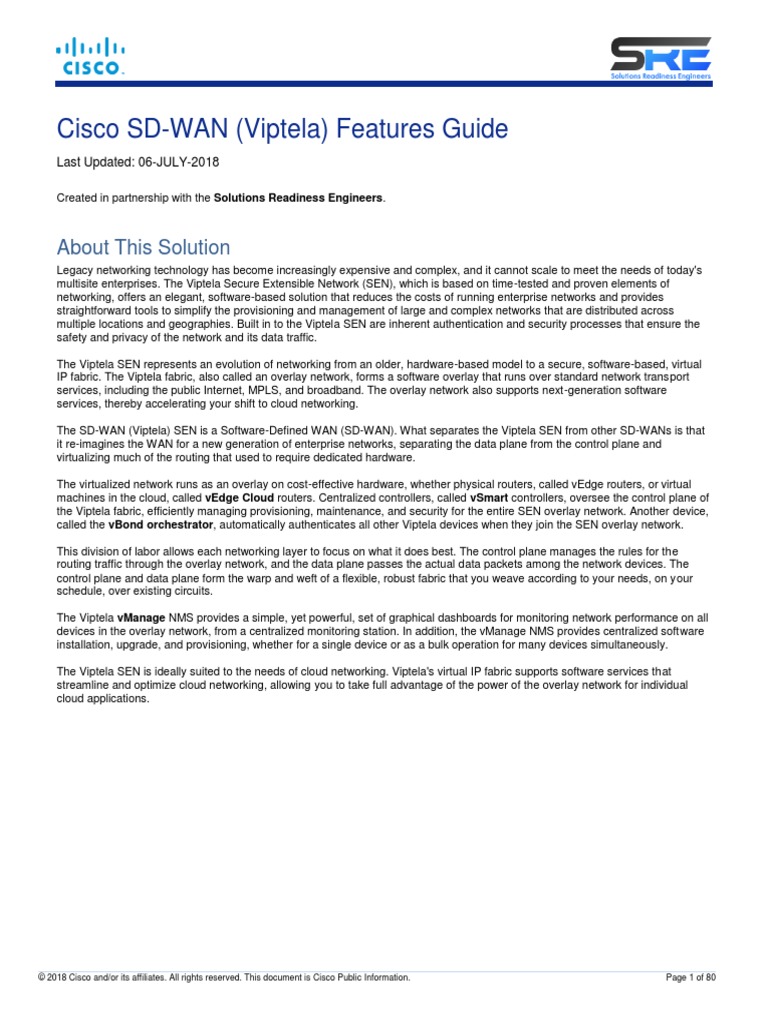 Cisco SD-WAN (Viptela) Features Lab Guide | PDF | Cloud Computing ...