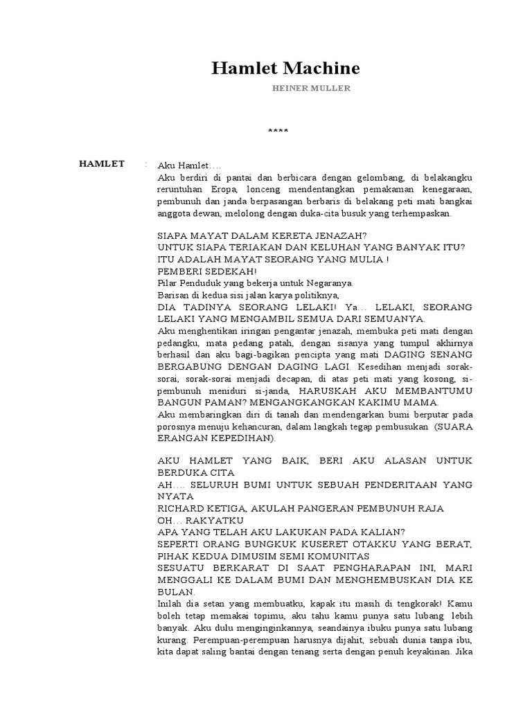 Hamlet Machine | PDF