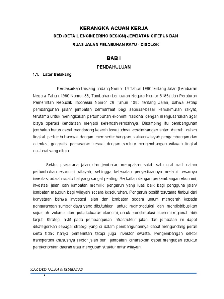 Kak Jalan Dan Jembatan Citepus | PDF