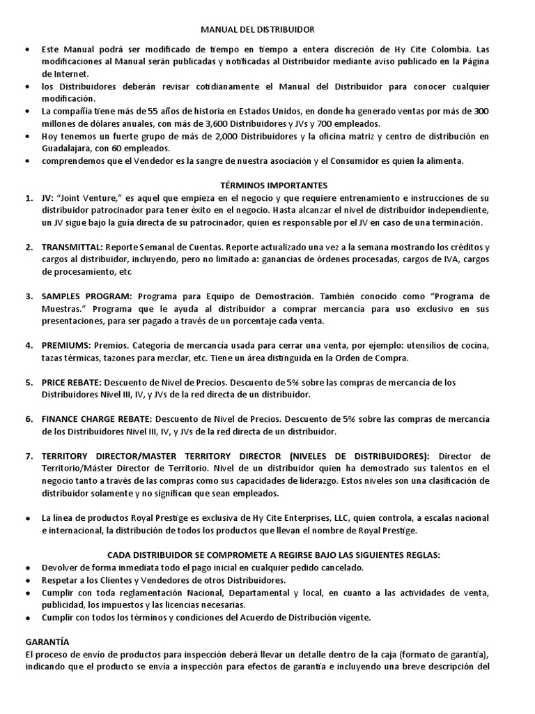 Manual Del Distribuidor | PDF | Youtube | Marketing
