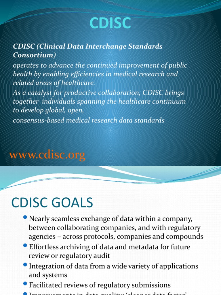 Cdisc: CDISC (Clinical Data Interchange Standards Consortium) | PDF ...