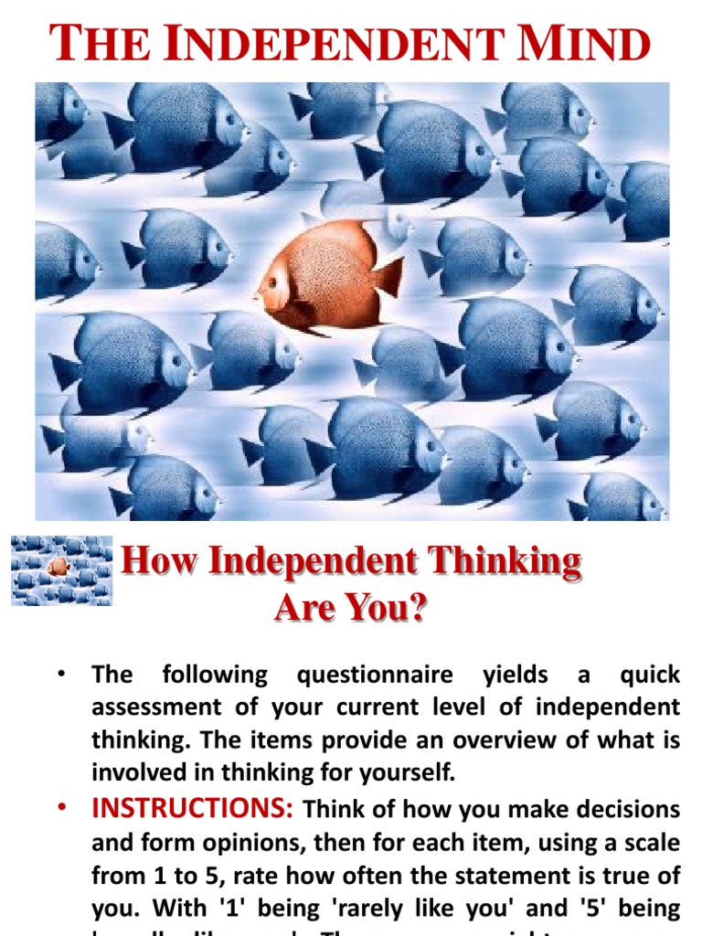 2 IndependentThinkingMind | PDF | Mind | Critical Thinking