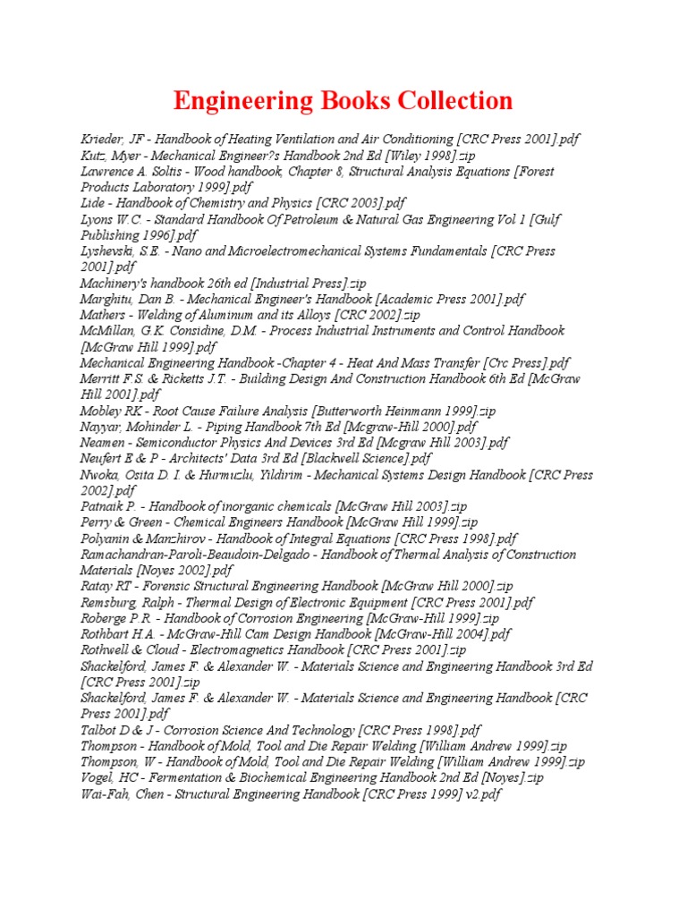 Engineering Books Collection - 4 | PDF | Engineering | Chemistry