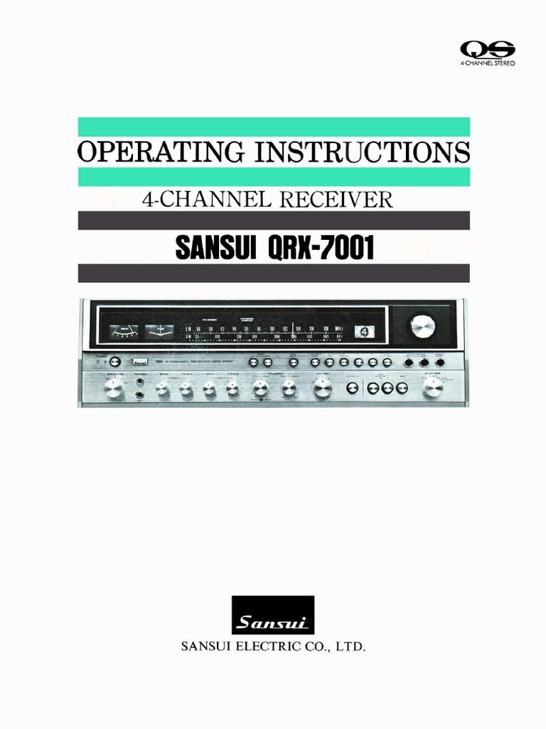 Sansui QRX 7001 Owners Manual | PDF