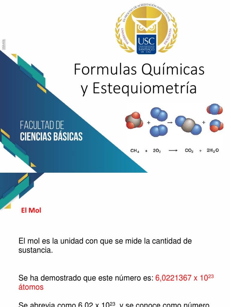 Formulas Químicas y Estequiometría | PDF | Mole (Unidad) | Compuestos ...