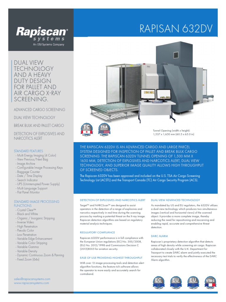 Rapiscan 632DV Datasheet | PDF | Transportation Security Administration ...