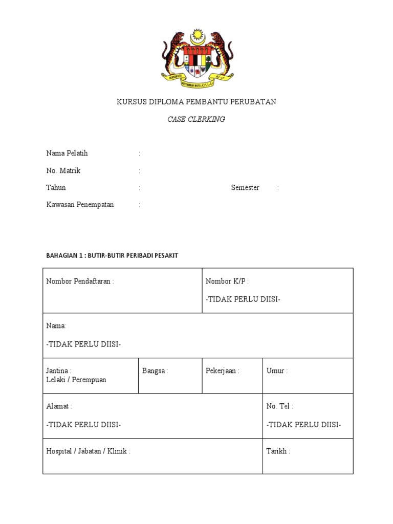 Format Case Clerking | PDF