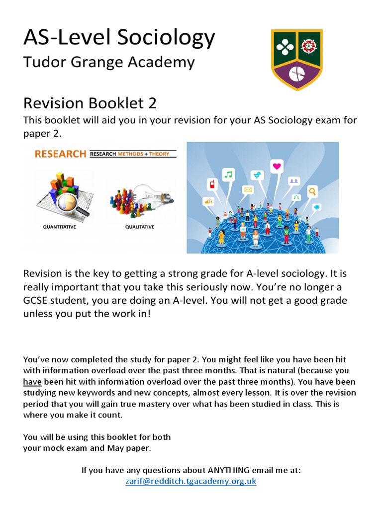 AS Level Sociology: Tudor Grange Academy Revision Booklet 2 | PDF ...