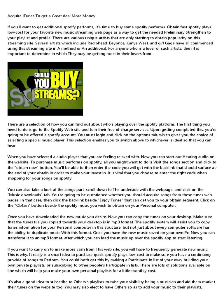 266802no Time? No Money? No Problem! How You Can Get Buy Spotify Plays ...